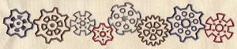 Cogs N Gears Steampunk Gear Pocket Watch Embroidered Waffle Weave Hand ...