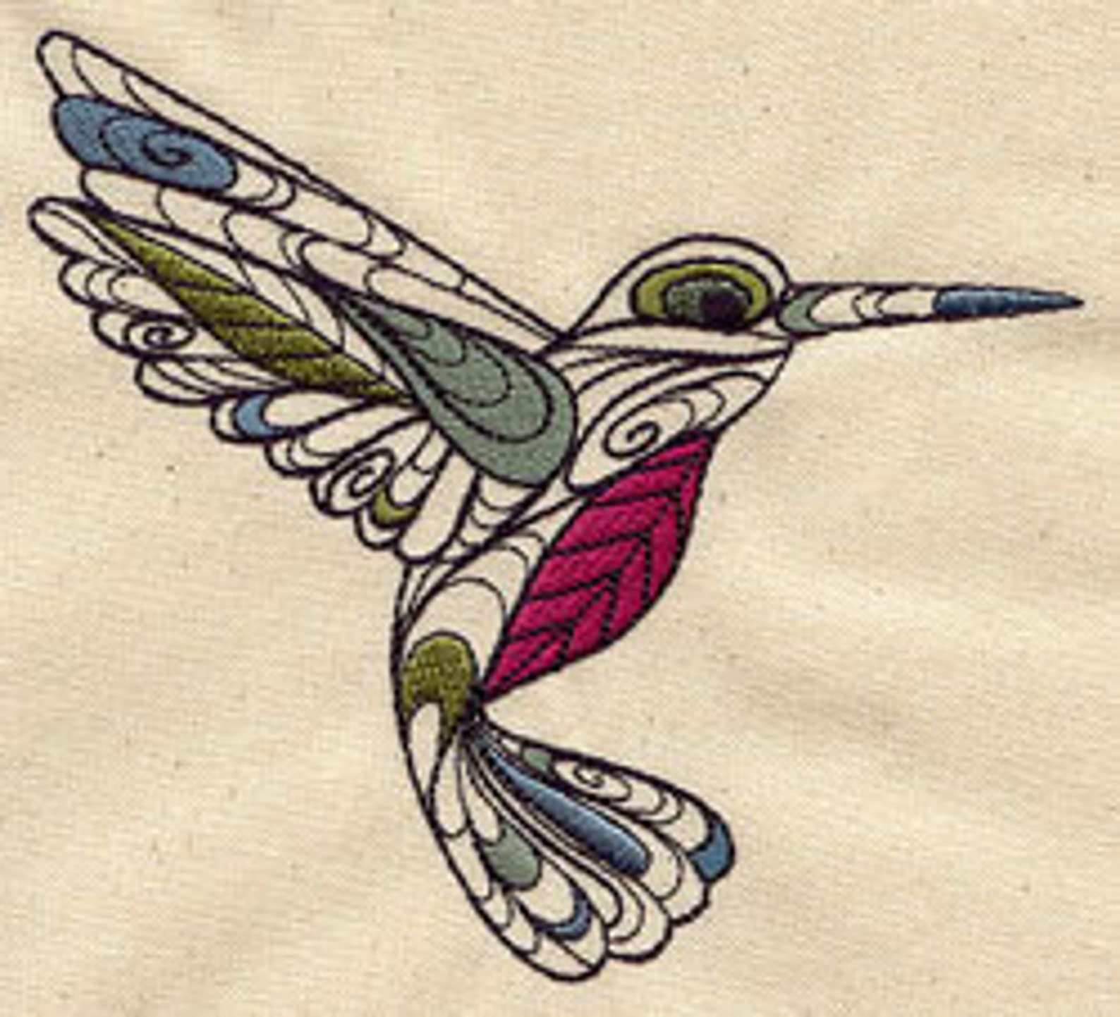 Doodle Hummingbird Embroidered Waffle Weave Hand/dish Towel - Etsy