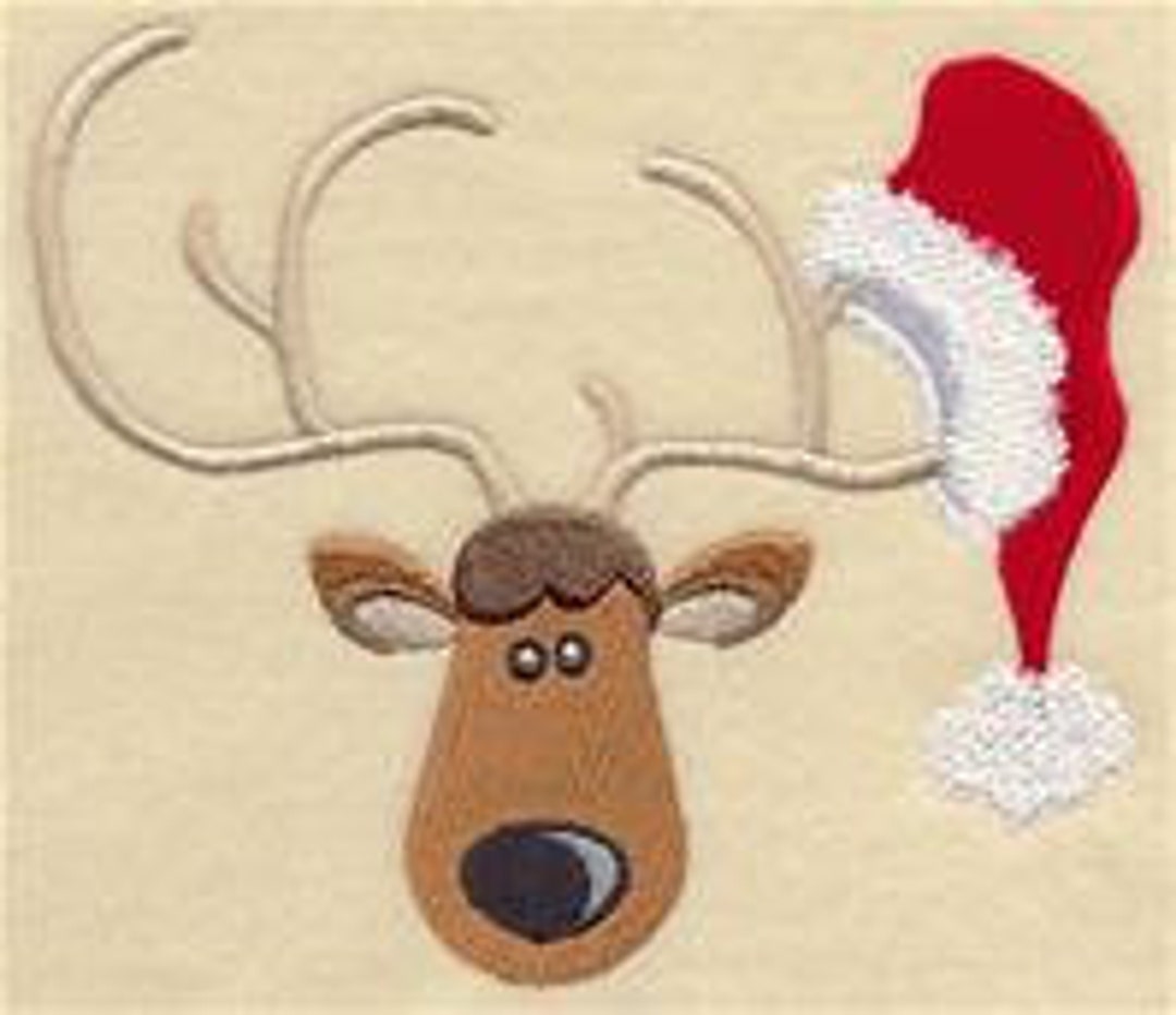 Santa Reindeer Ruckus Embroidered Waffle Weave Hand/dish Towel - Etsy
