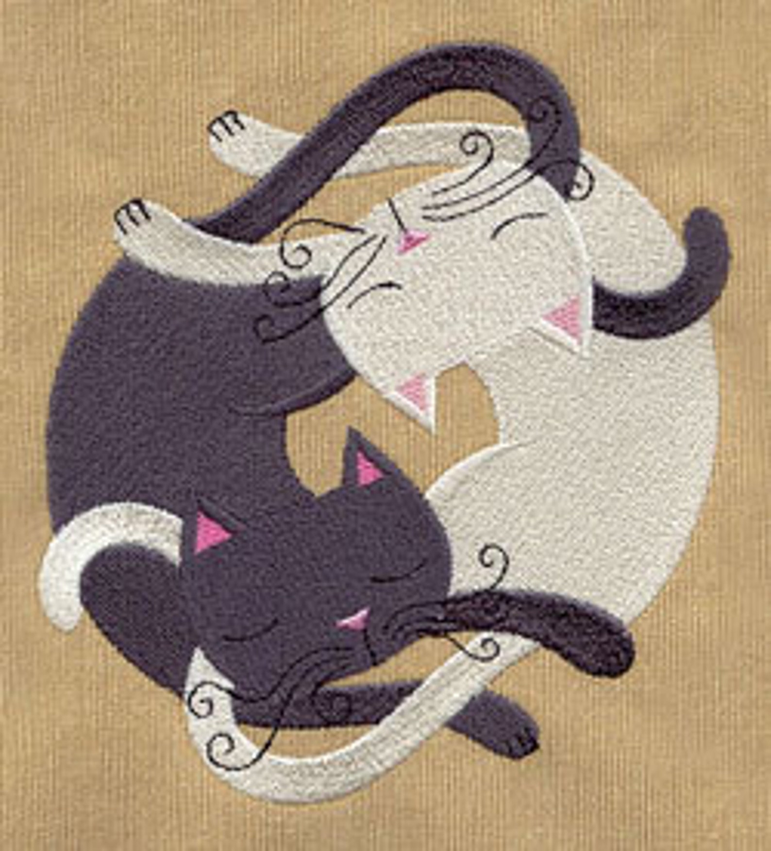 Infinity Kittens Embroidered Waffle Weave Hand/dish Towel | Etsy