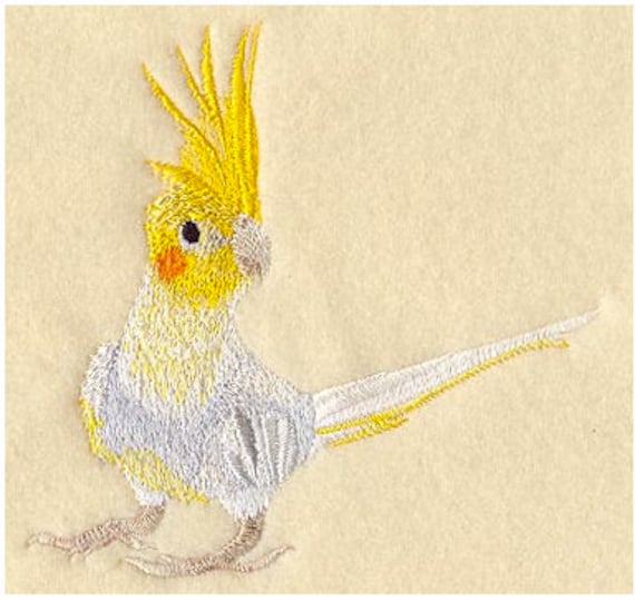 Pied Cockatiel Embroidered Waffle Weave Hand/dish Towel | Etsy