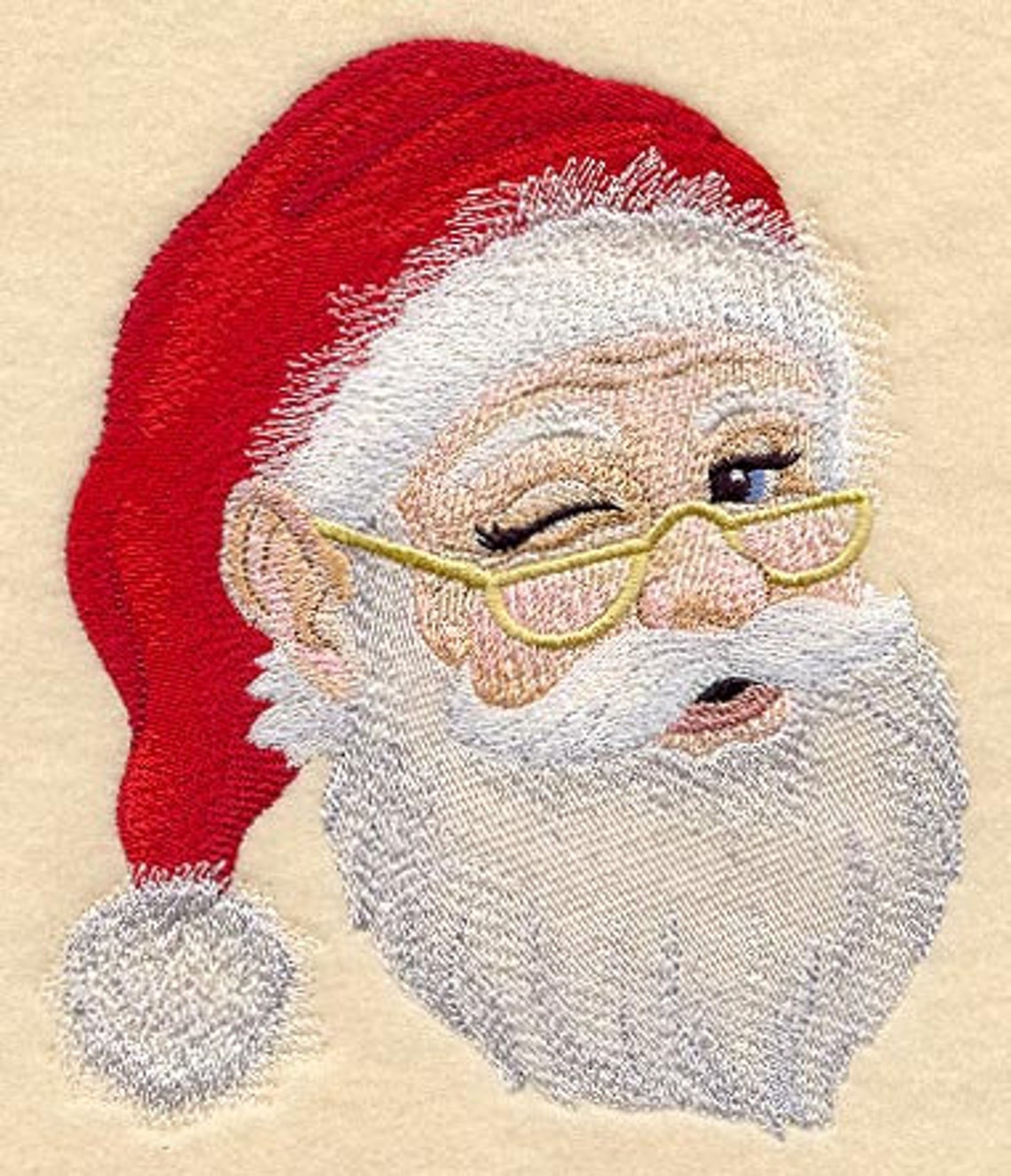 Winking Santa Claus EmbroideredWaffle Weave Hand/Dish Towel | Etsy