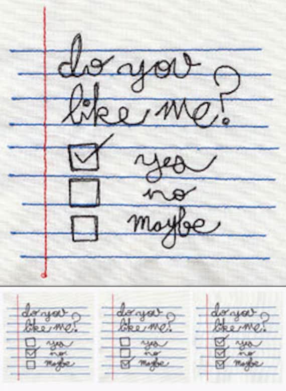 Do You Like Me Yes Or No Note