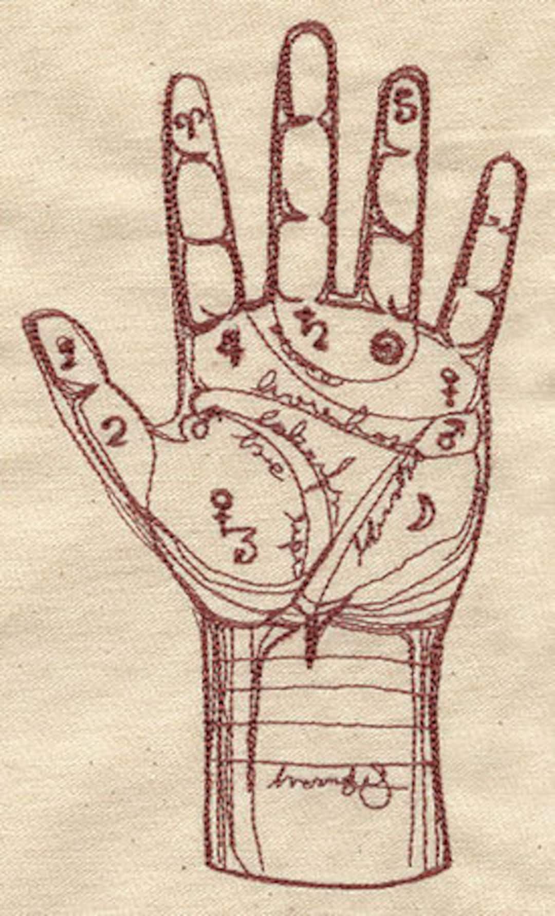 Palmistry Embroidered Waffle Weave Hand/dish Towel - Etsy