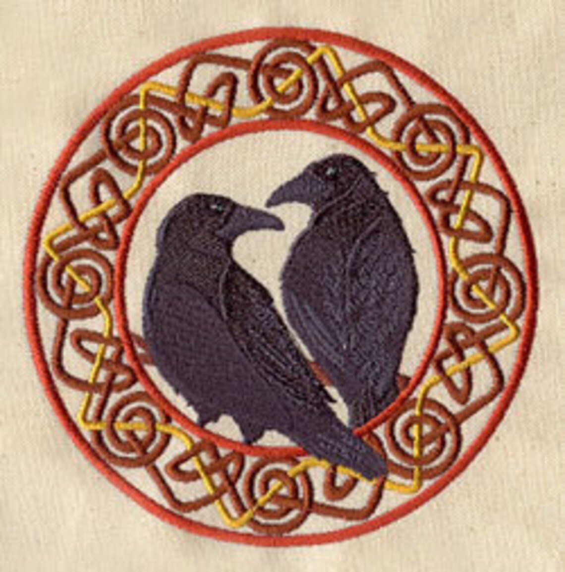 Celtic Knot Circle Raven Pair Embroidered Waffle Weave Towel - Etsy