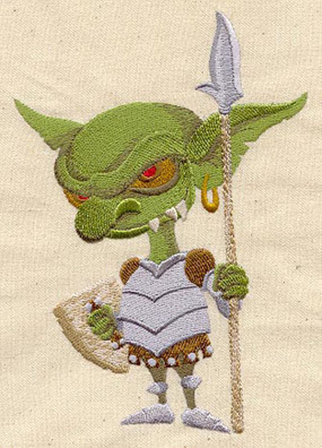 Geoff the Goblin Embroidered Waffle Weave Hand/dish Towel - Etsy