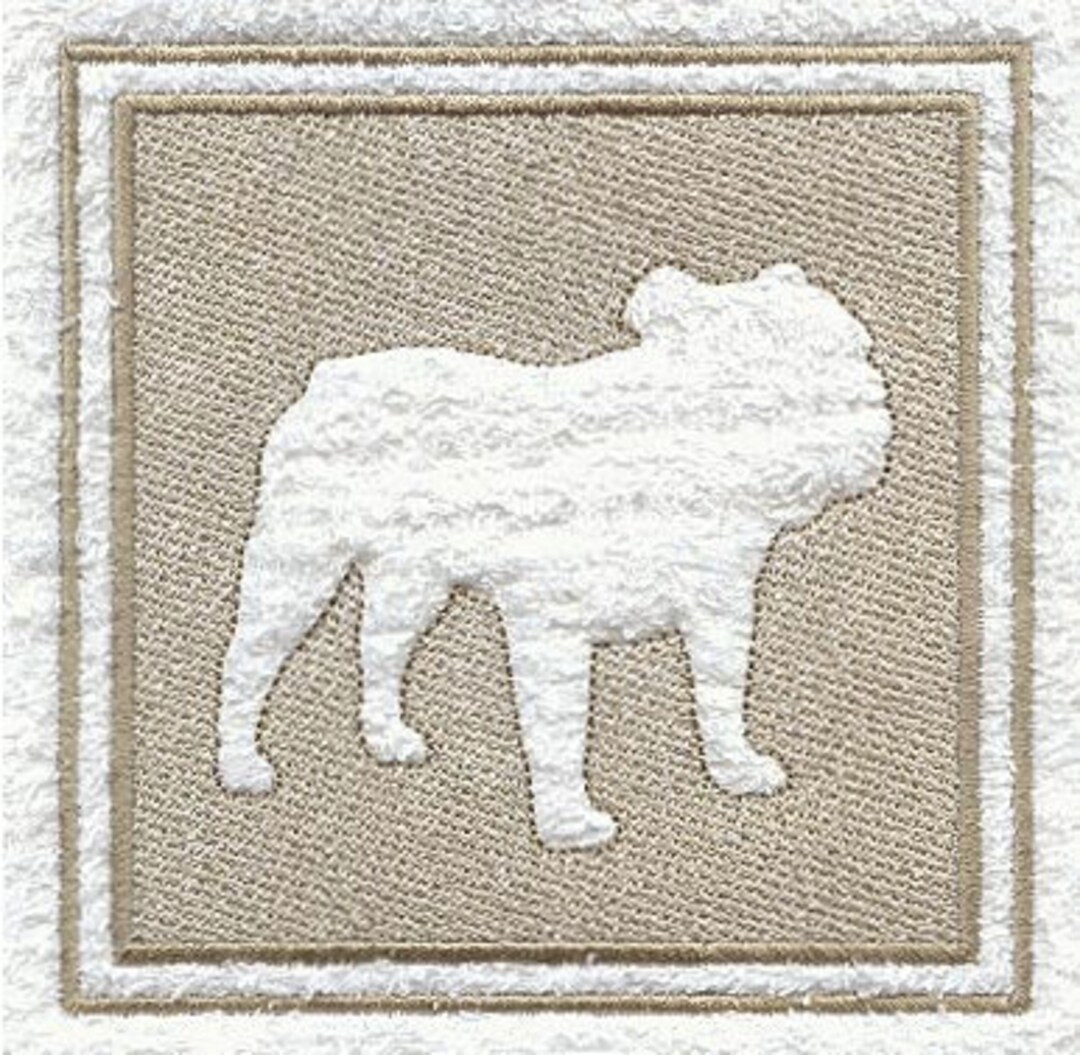 Embossed Bulldog Dog Embroidered Waffle Weave Hand/dish Towel - Etsy