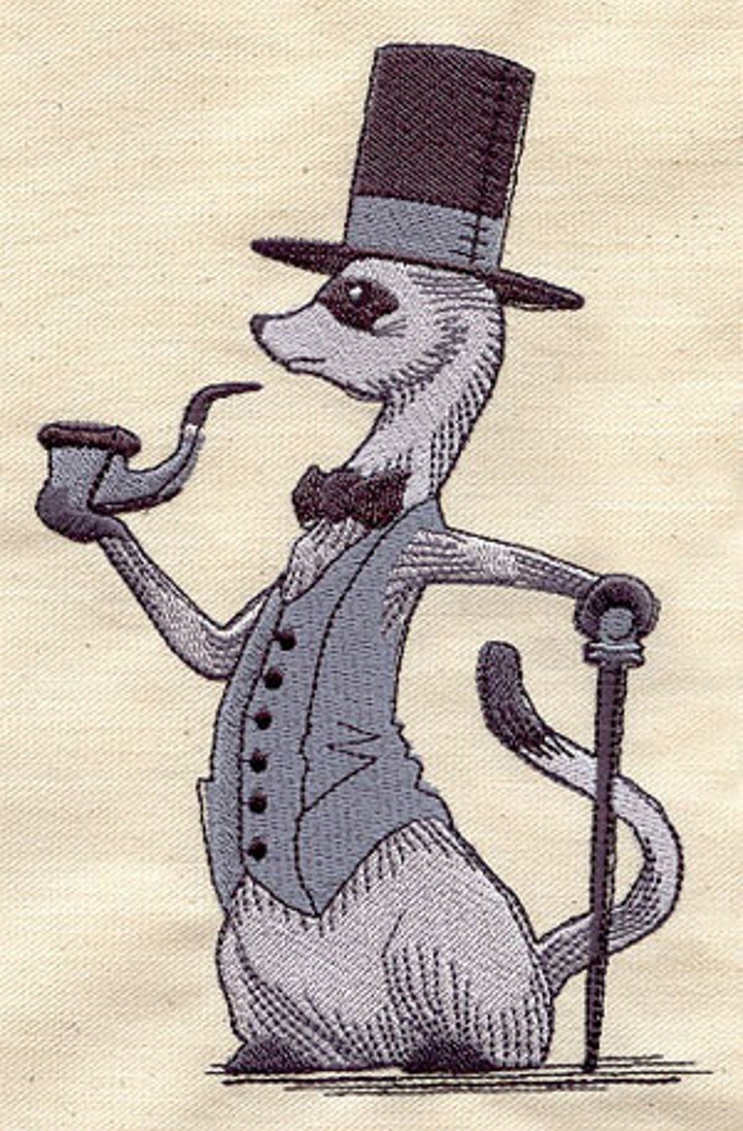 Foppish Steampunk Ferret Embroidered Waffle Weave Hand/dish Towel - Etsy