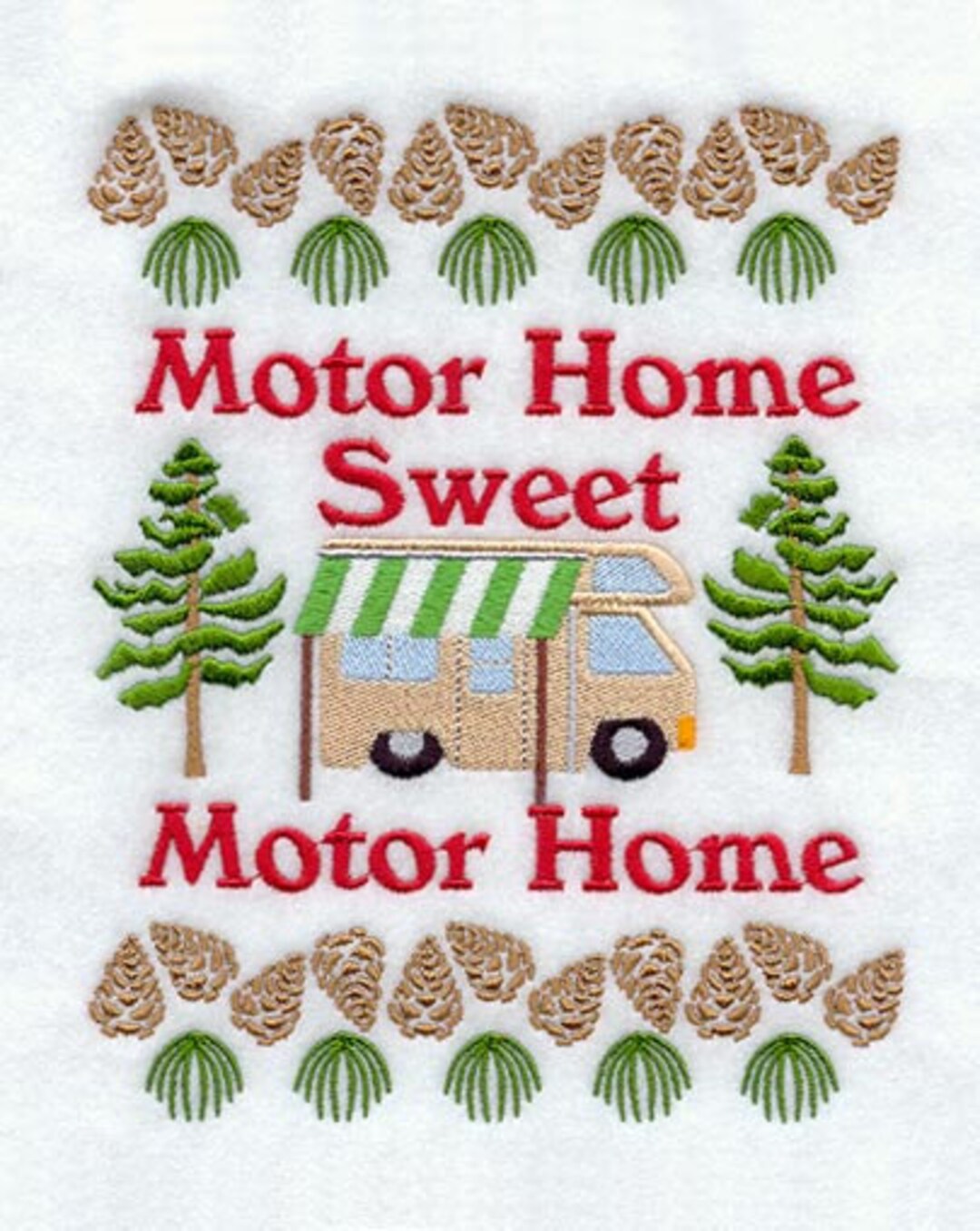 Home Sweet Motor Home Embroidered Waffle Weave Hand/dish Towel - Etsy