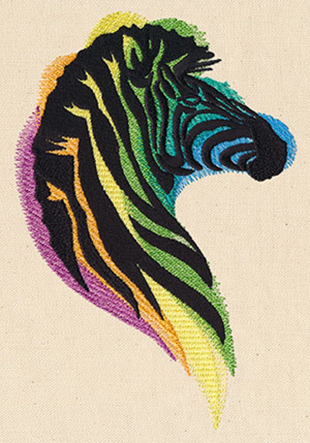 Rainbow Zebra Embroidered Waffle Weave Hand/dish Towel - Etsy