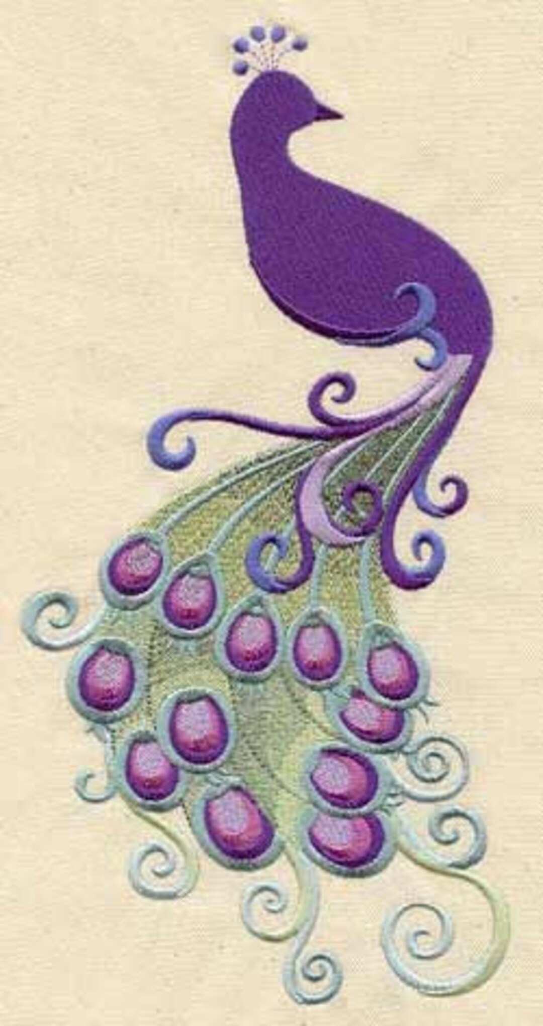 Proud Peacock Embroidered Waffle Weave Hand/dish Towel - Etsy