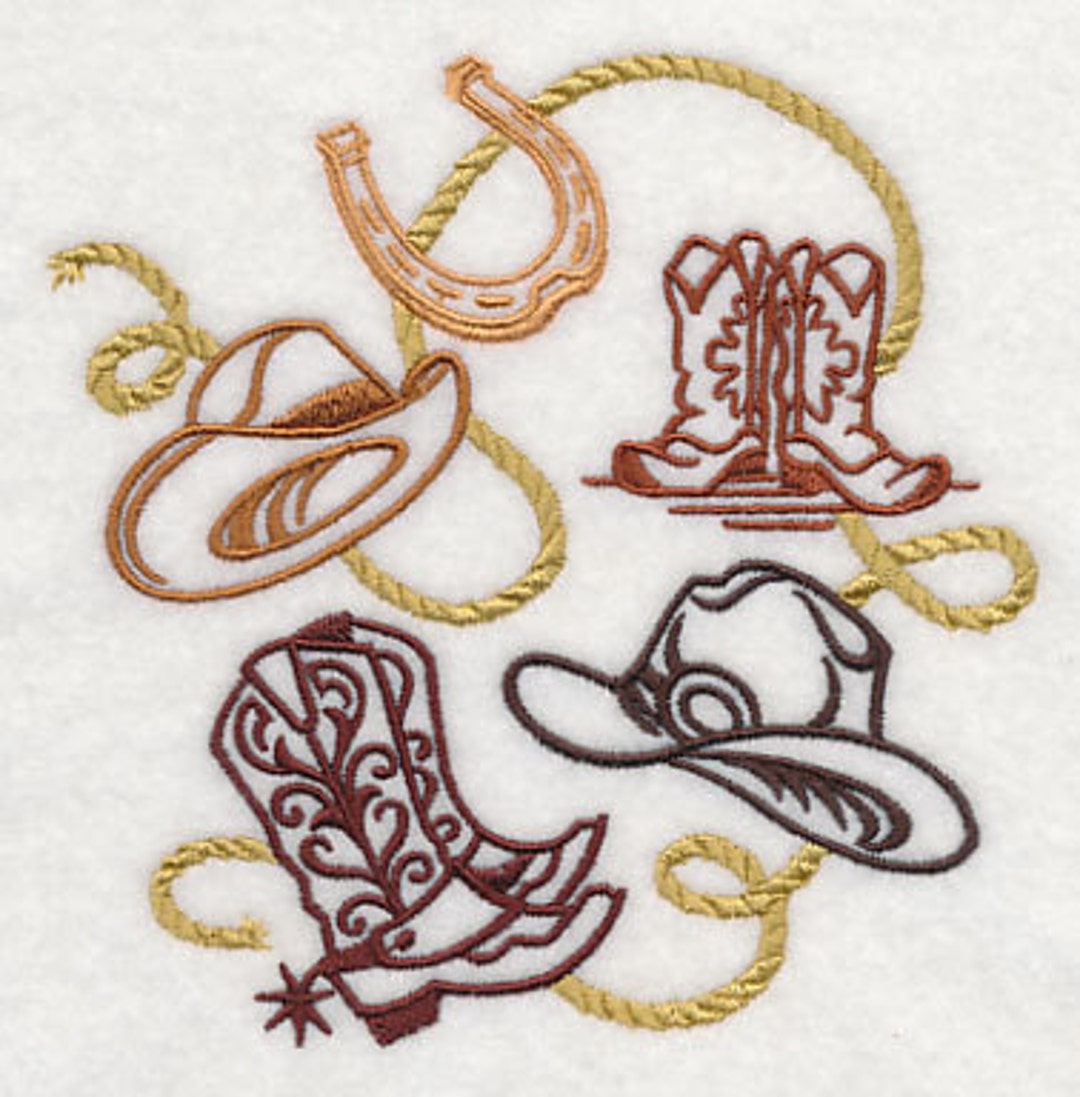 Cowboy Classic Embroidered Waffle Weave Hand/dish Towel - Etsy