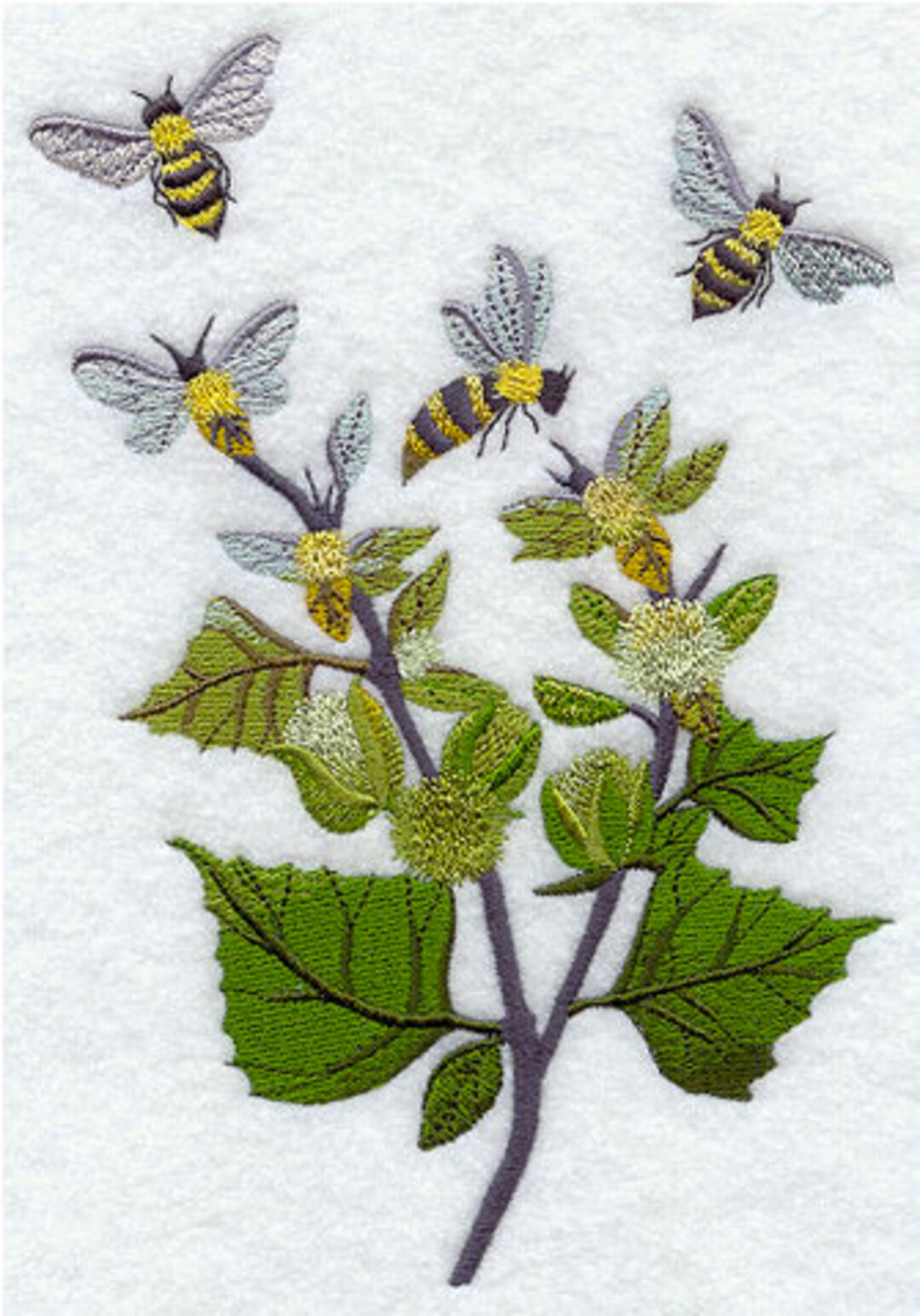 Bees in the Garden Embroidered Waffle Weave Hand/dish Towel - Etsy