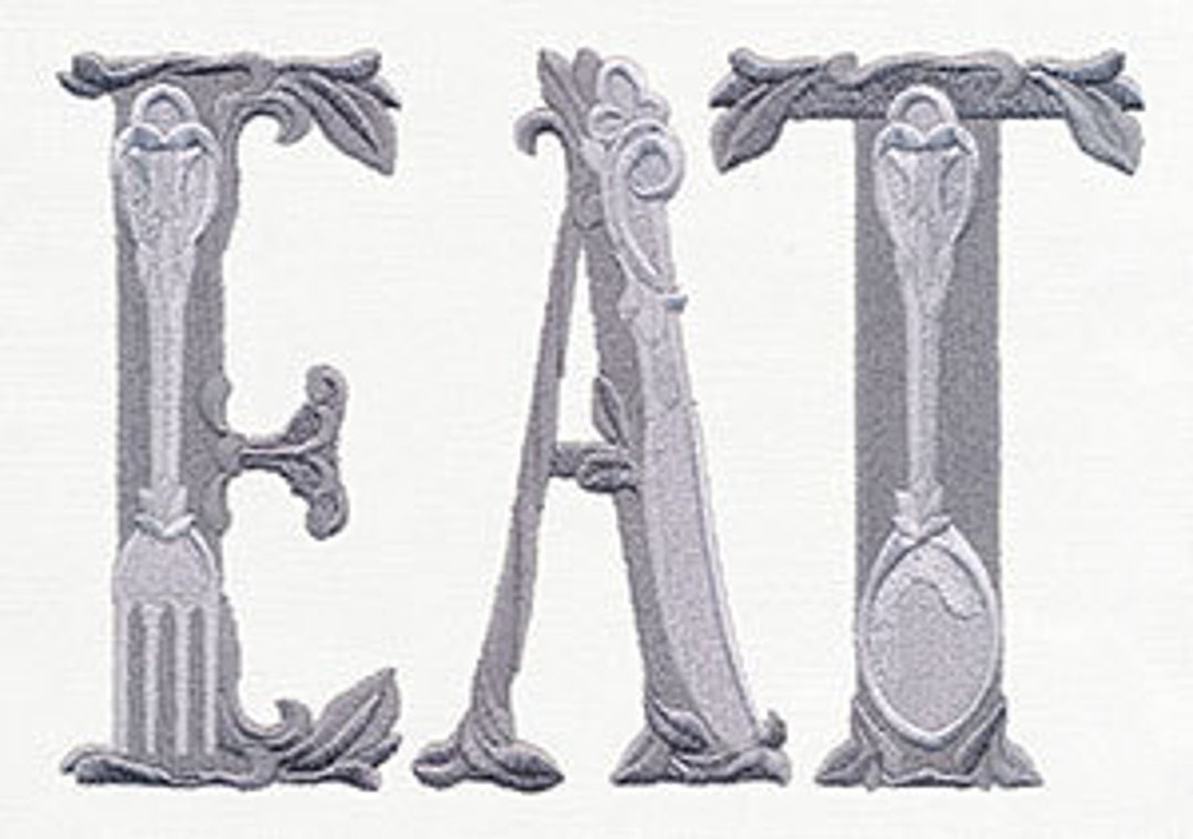 Utensil Eat Embroidered Waffle Weave Hand/dish Towel - Etsy