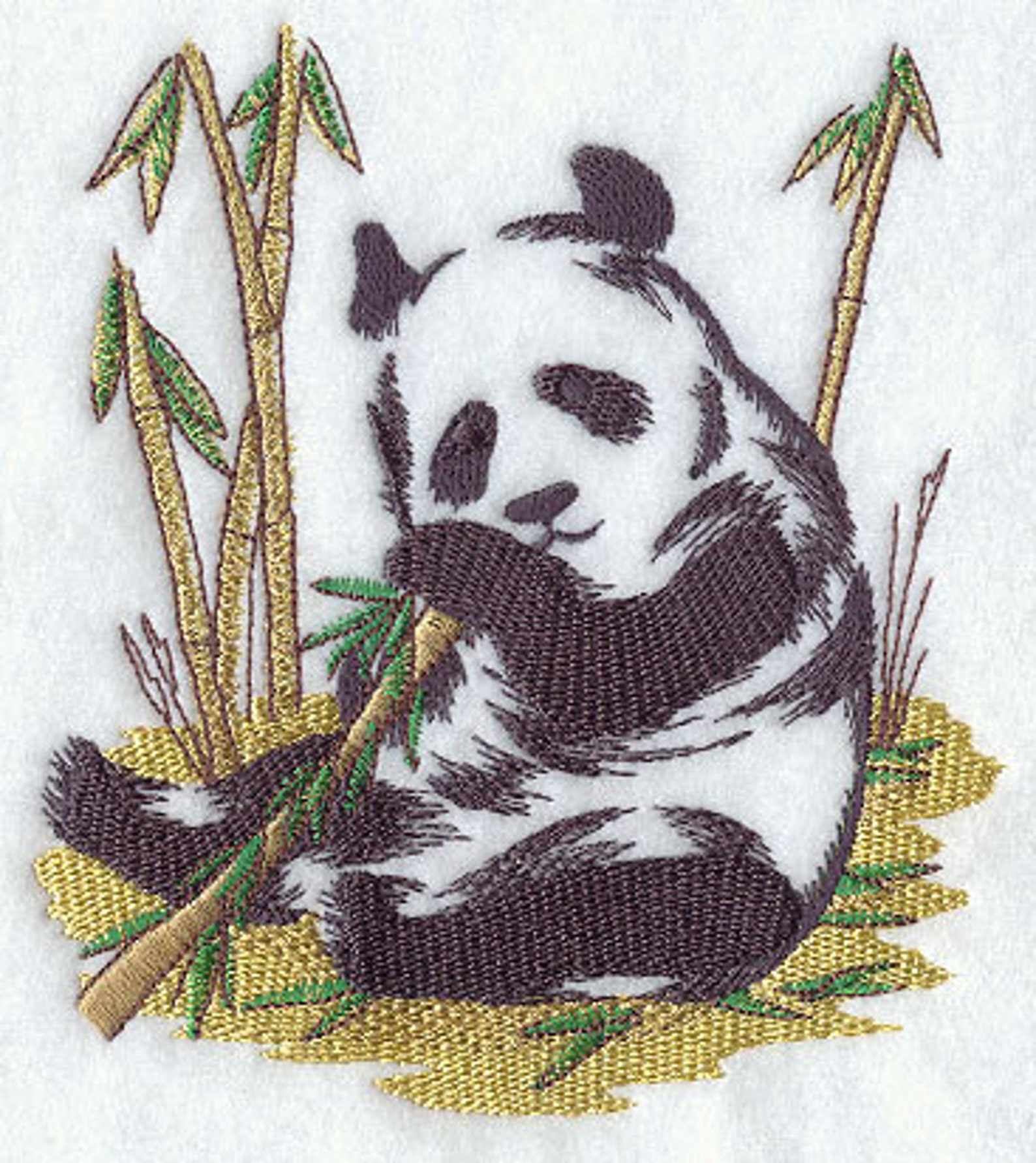 Paint Stroke Panda Embroidered Waffle Weave Hand/dish Towel - Etsy