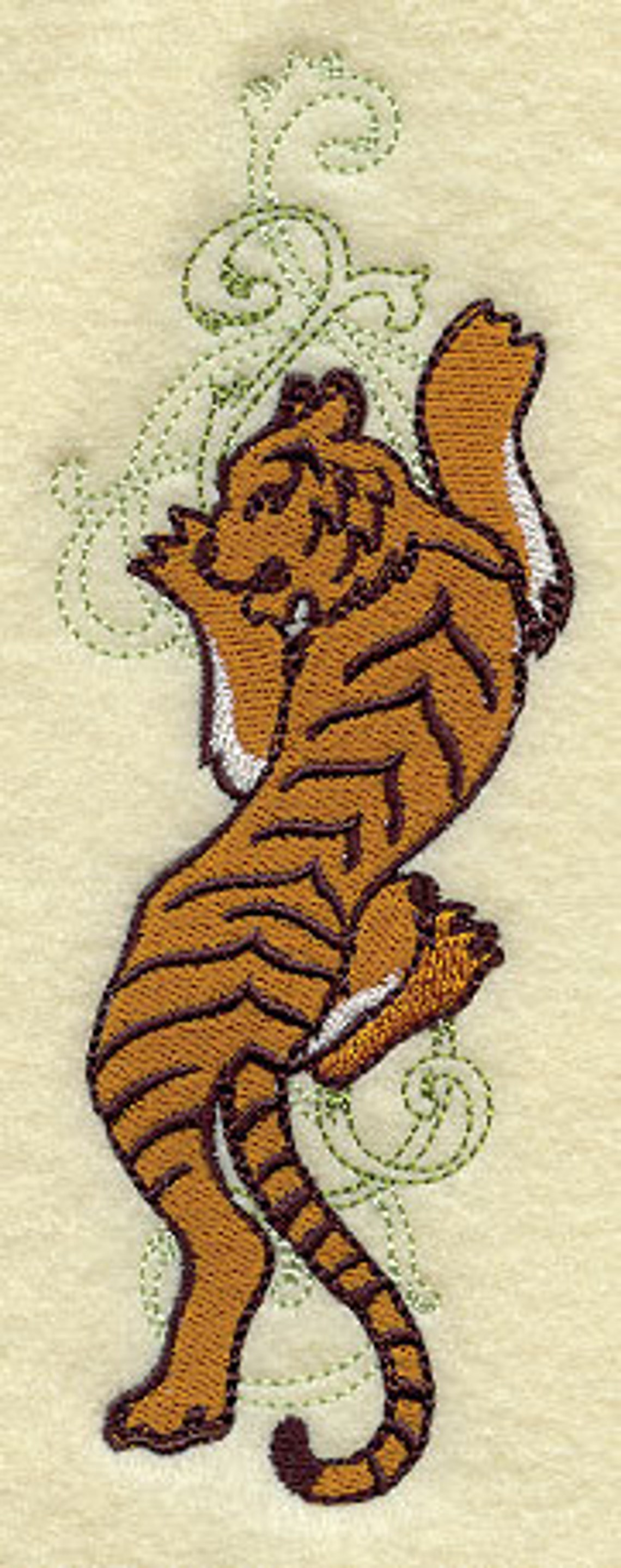 Wild Side Long Tiger Embroidered Waffle Weave Hand/dish Towel - Etsy