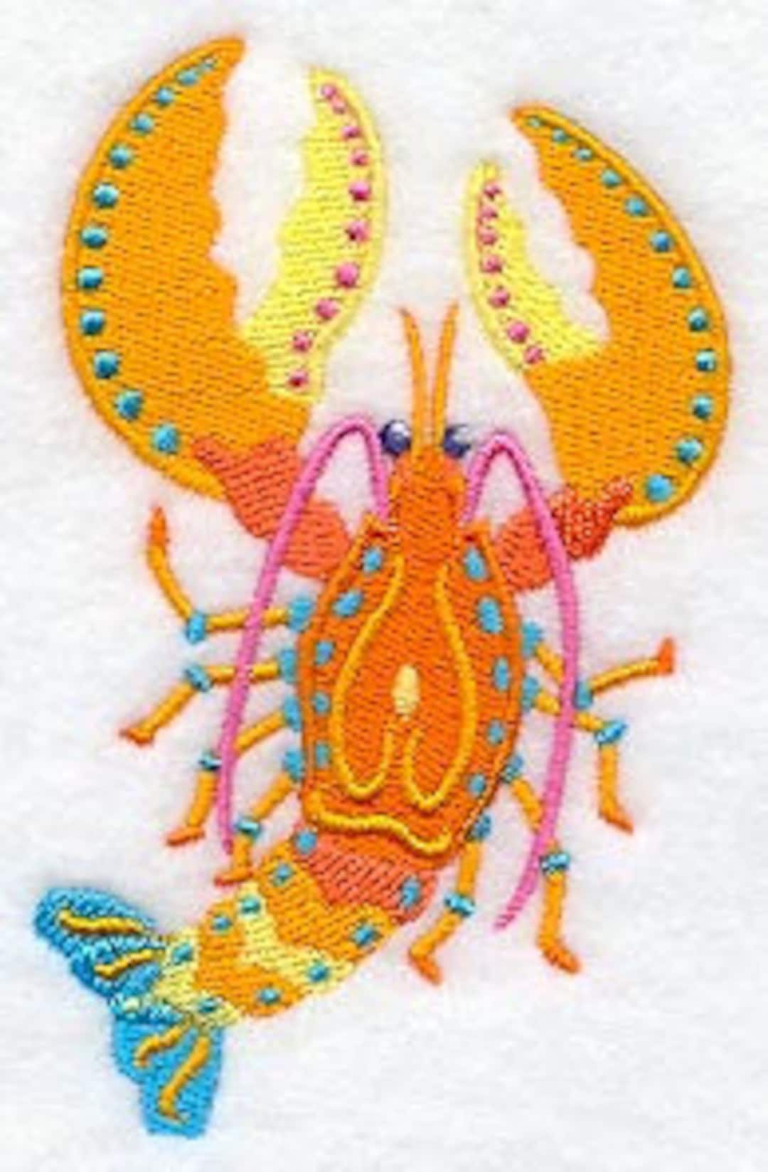 Caribbean Lobster Crawfish Embroidered Waffle Weave Hand/dish Towel - Etsy