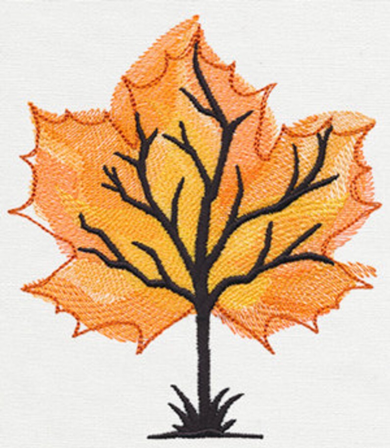 Blazing Autumn Tree Embroidered Waffle Weave Hand/dish Towel - Etsy