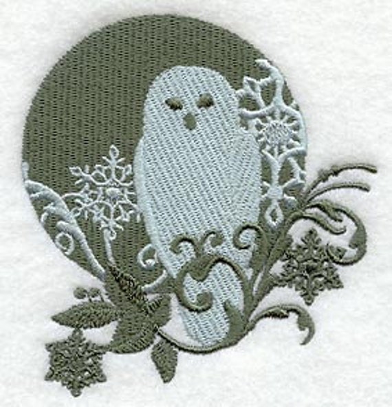 Filigree Owl Embroidered Waffle Weave Hand/Dish Towel | Etsy