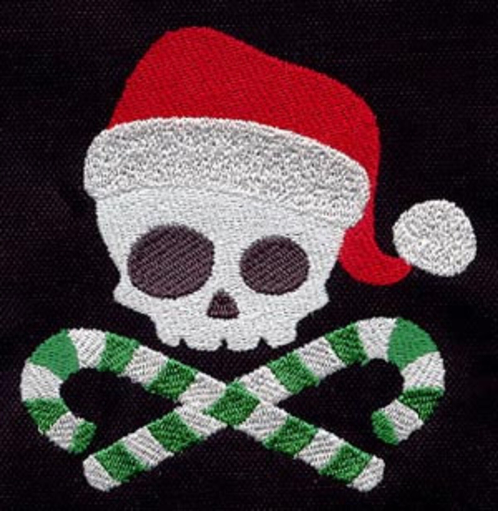 Skully Santa with Candy Cane Crossbones Embroidered Waffle | Etsy