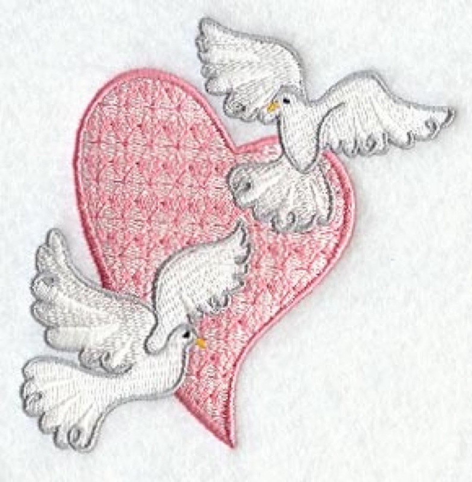 Doves Embroidered Waffle Weave Hand/dish Towel - Etsy