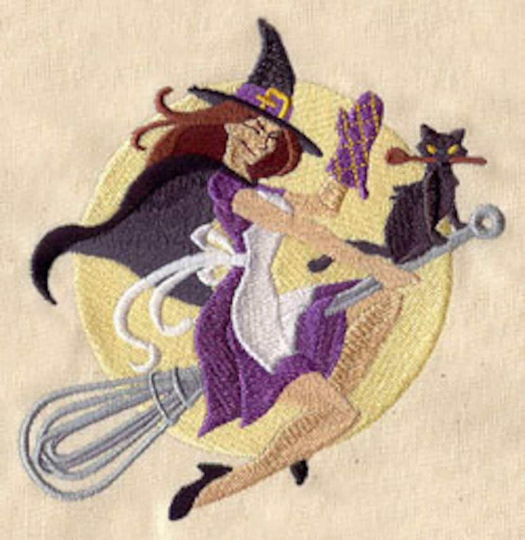 Kitchen Witch Cooking Embroidered Waffle Weave Hand/dish Towel - Etsy