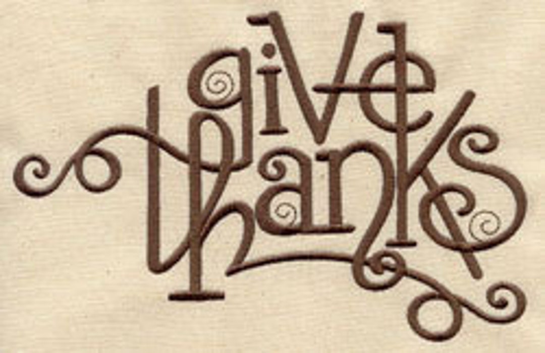 Give Thanks Thanksgiving Embroidered Waffle Weave Hand/dish Towel - Etsy