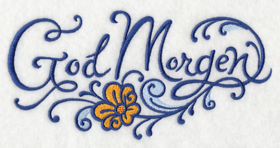 Norwegian Good Morning God Morgen Embroidered Waffle Weave Hand/dish ...