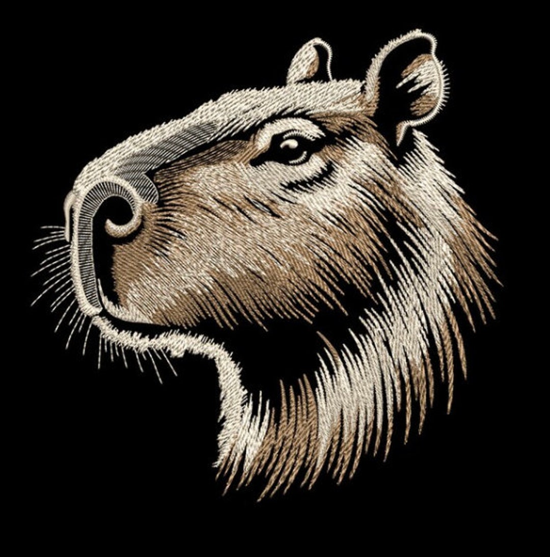 Capybara Face Profile Embroidered Waffle Weave Hand/dish Towel - Etsy
