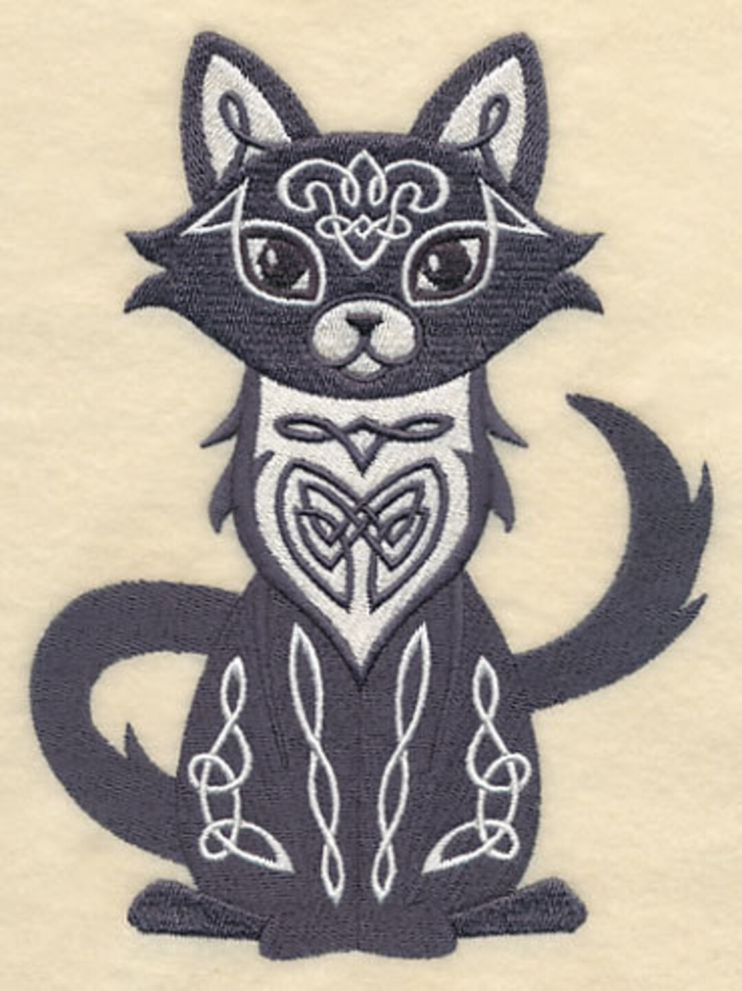 Beautiful Celtic Knotwork Cat Embroidered Waffle Weave Hand/dish Towel ...