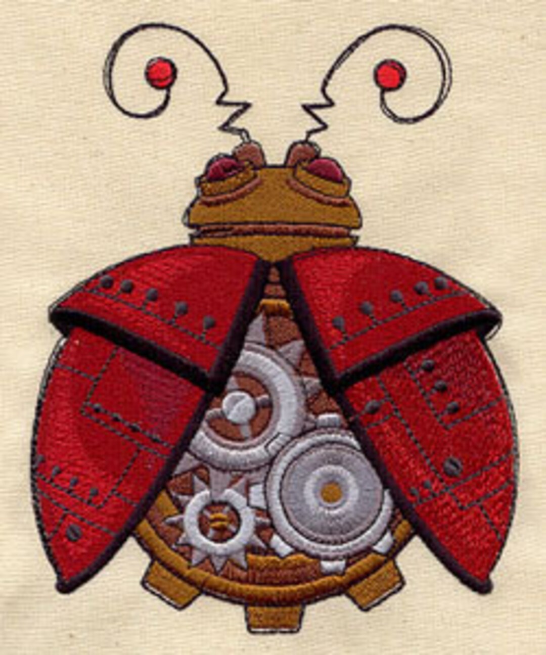 Steam Motifs Steampunk Lady Bug Embroidered Waffle Weave Hand/dish ...