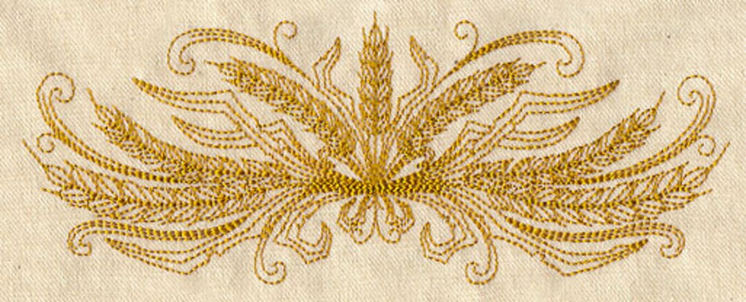 Golden Autumn Wheat Embroidered Waffle Weave Hand/dish Towel - Etsy