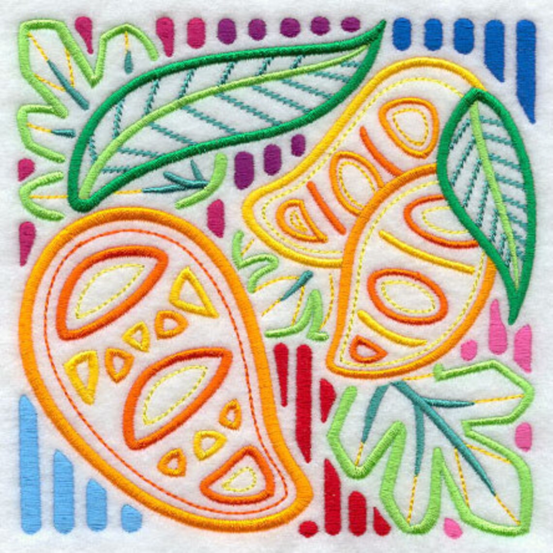 Mola Mango Embroidered Waffle Weave Hand Towel - Etsy