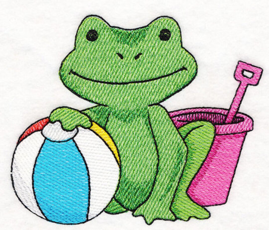 Beach Frog Embroidered Waffle Weave Hand/dish Towel - Etsy