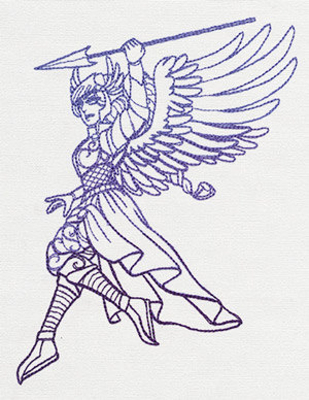 Valkyrie - Divine Femme - Embroidered Waffle Weave Hand/dish Towel - Etsy