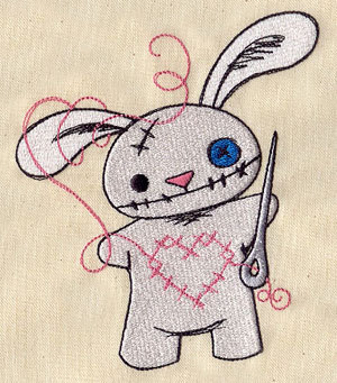 Stitchy Bunny Embroidered Waffle Weave Hand/dish Towel - Etsy UK