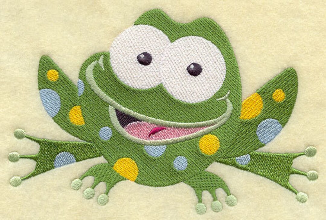 Un-froggetable Polka Dot Frog Embroidered Waffle Weave Hand Towel - Etsy