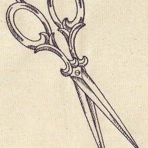 Filigree Scissors Embroidered Waffle Weave Hand/dish Towel - Etsy