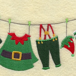 Elf Clothesline Embroidered Waffle Weave Hand/dish Towel - Etsy