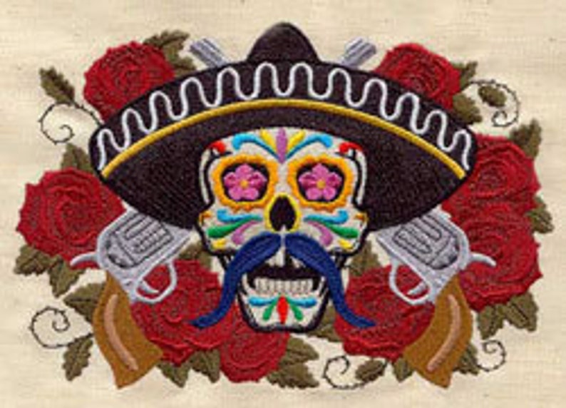 El Bandito Mexican Culture Dia De Los Muertos Embroidered - Etsy