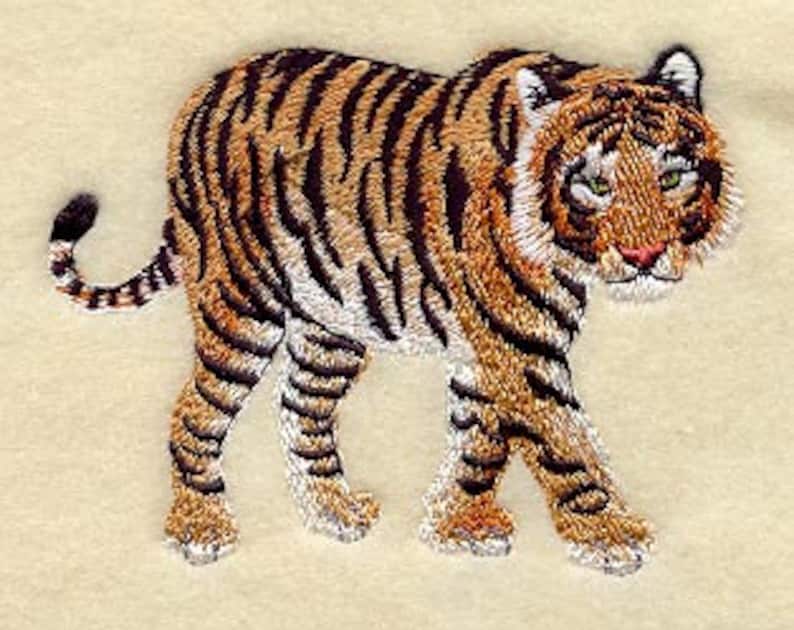 Bengal Tiger Embroidered Waffle Weave Hand/dish Towel - Etsy