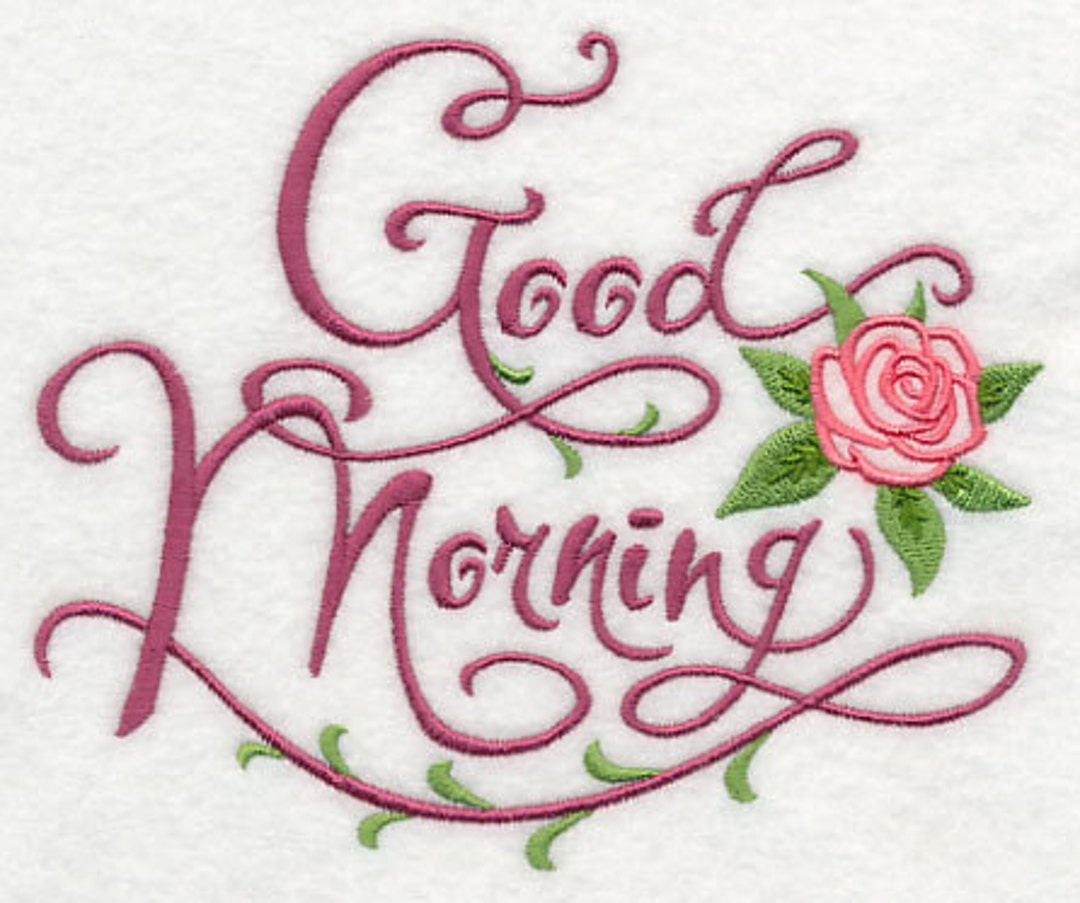 Good Morning Embroidered Waffle Weave Hand/dish Towel - Etsy