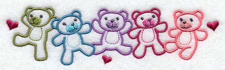 Teddy Bear Accent Border Embroidered Waffle Weave Hand/dish - Etsy