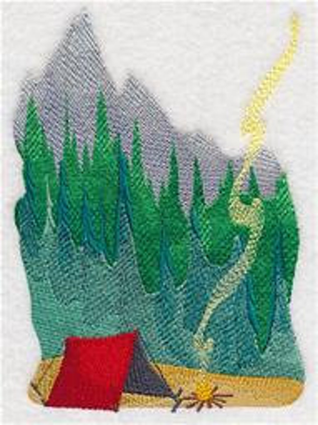 Camping Scene Embroidered Waffle Weave Hand/dish Towel - Etsy