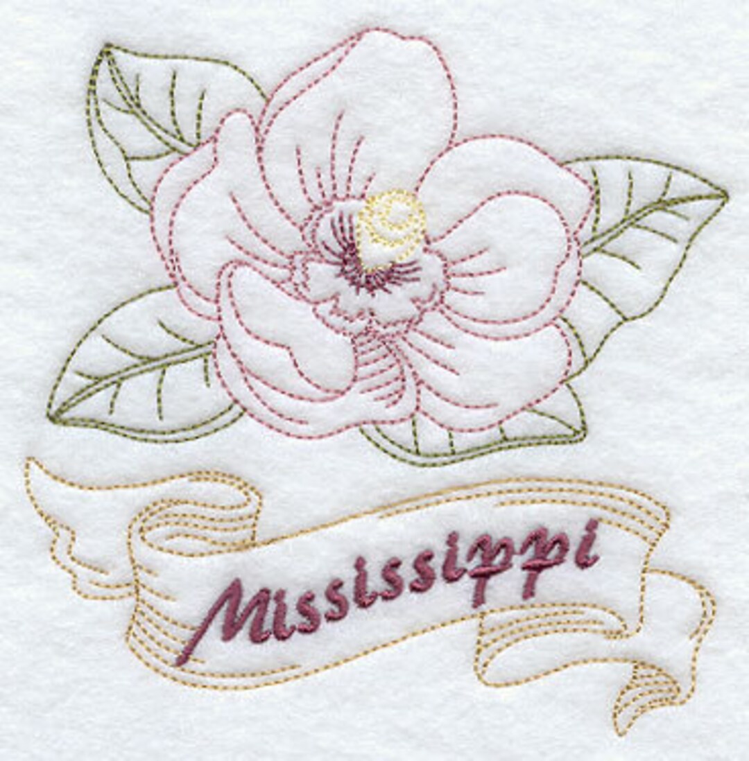 Mississippi Magnolia State Flower Waffle Weave Hand/dish Towel - Etsy