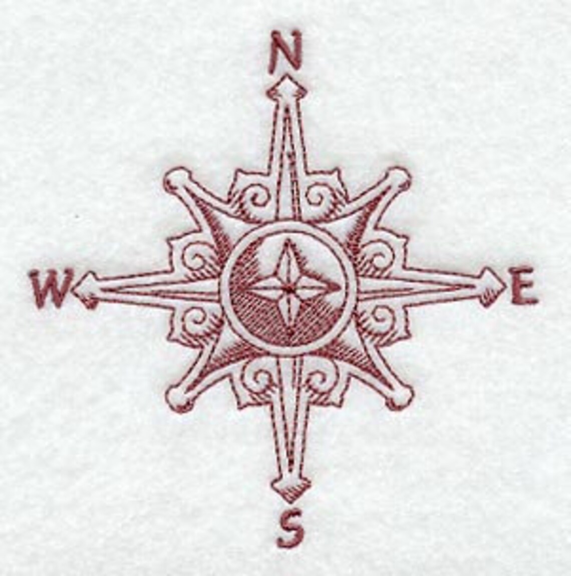 Compass Rose Embroidered Waffle Weave Hand/Dish Towel | Etsy