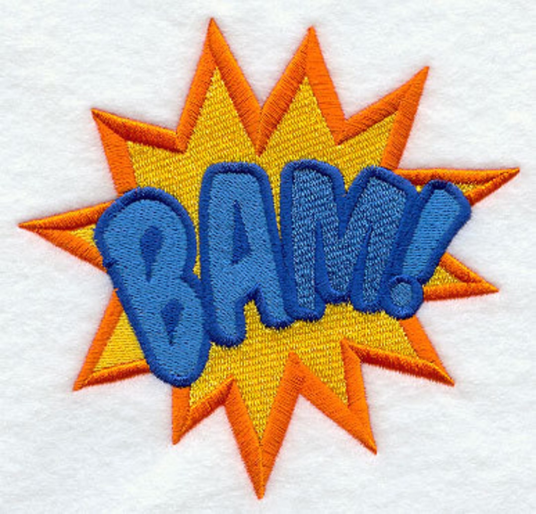 Cartoon Comic Book BAM Embroidered Waffle Weave Hand/dish Towel - Etsy