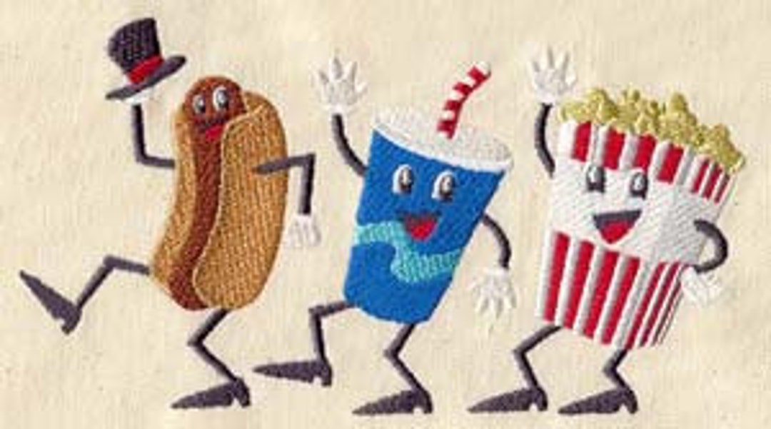 Dancing Movie Snacks Embroidered Waffle Weave Towel - Etsy