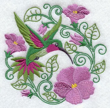 Hummingbird Paradise Embroidered Waffle Weave Hand/dish Towel - Etsy