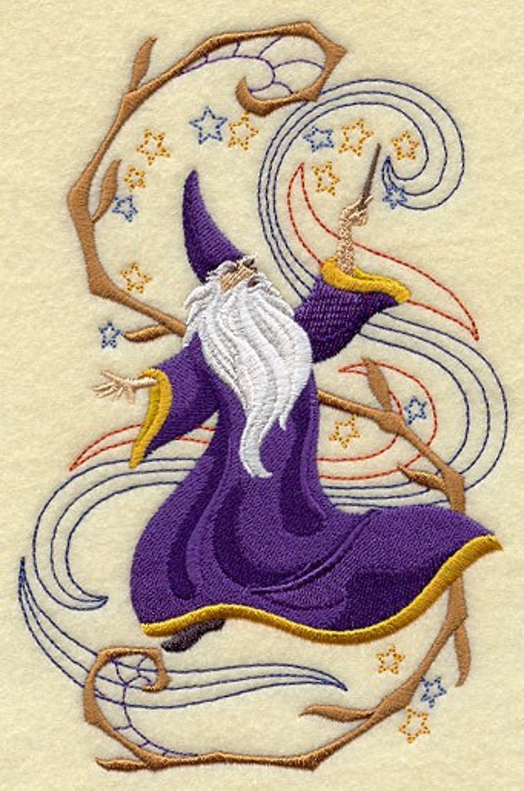 Wizard Merlin Embroidered Waffle Weave Hand/dish Towel - Etsy